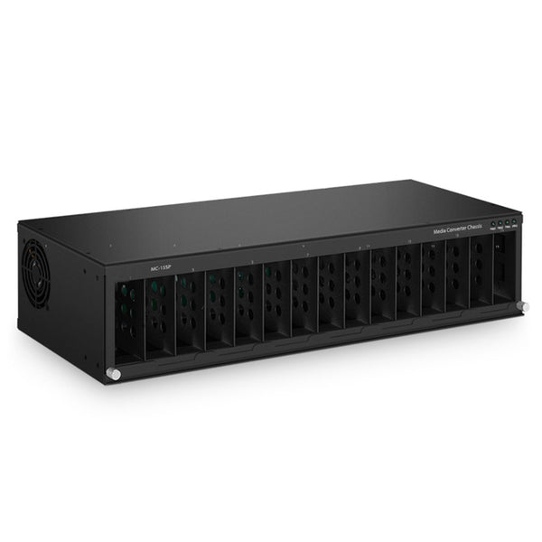 15 Slots Media Converter Chassis, 19'' Rack Mount, AC Power – Fosco Connect