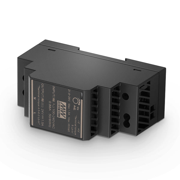 30W 24VDC Ultra Slim Step-Shaped DIN Rail Industria Power Supply ...