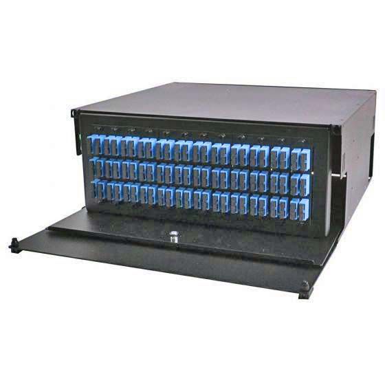 Rack Mount Enclosure 4RU Loaded with 12 Duplex SC/UPC Plates Pigtails ...