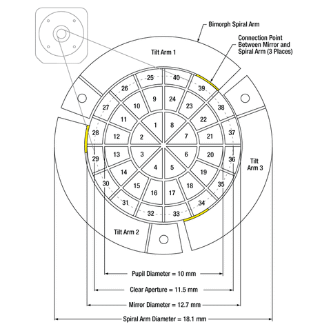 T-DMP40-P01 - 40-Actuator Piezo Deformable Mirror, Tip-Tilt Actuation ...
