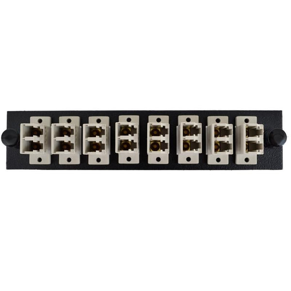 LC Duplex 8 Pack MM Beige Adapter Plate - Black – Fosco Connect