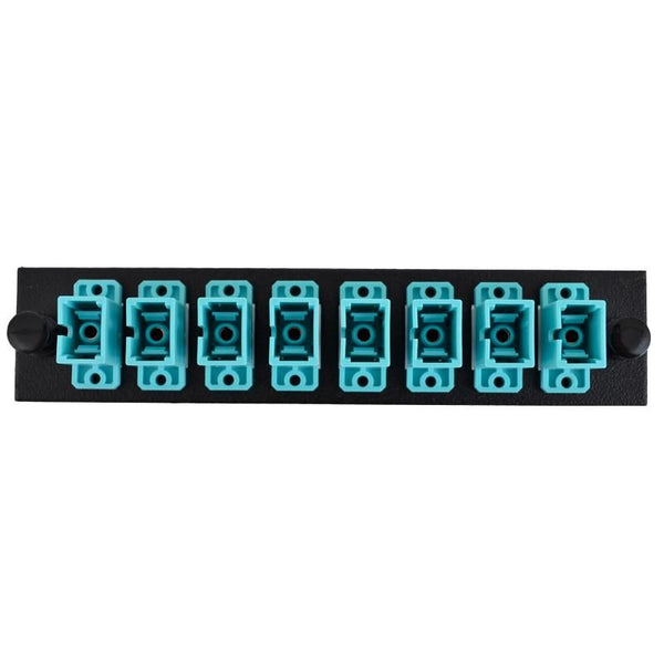 SC 8-Pack Plate MM 50um OM3 Aqua w/Black Plate – Fosco Connect