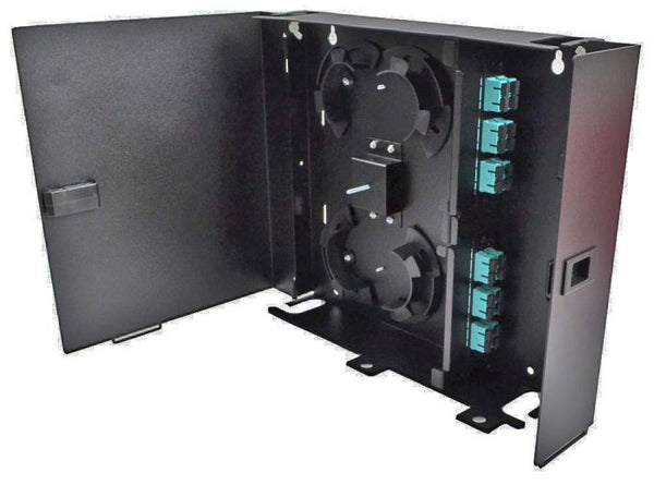 Wall Mount Enclosure 2 Panel Deluxe Loaded with 2 Duplex SC OM3 Plates ...