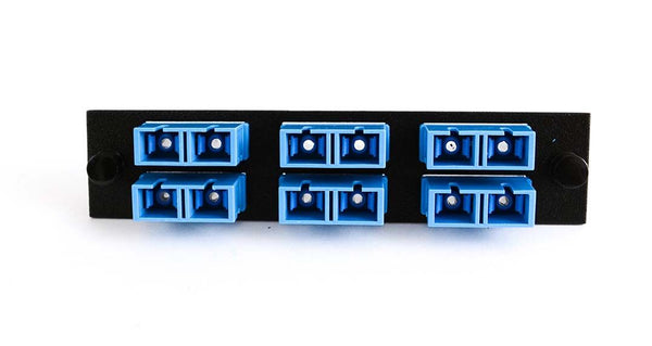 Adapter Plate 6-Pack SC Duplex Singlemode Blue Adapters Loaded (12 Fib ...
