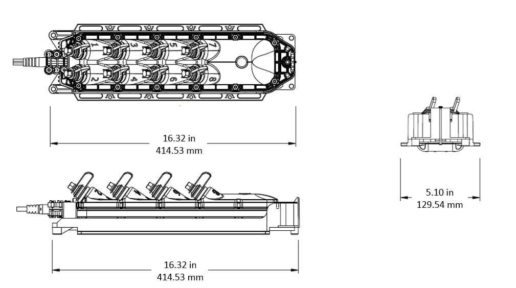Mst Fiber Optic Multiport Service Terminal 6 Port Long 2xn Port Di
