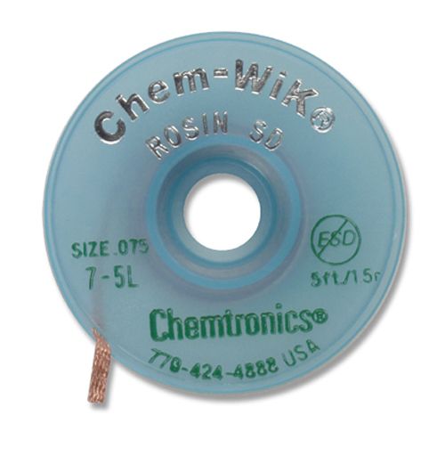 Chemtronics 7-5L Chem-Wik Desoldering Braid, 5' GREEN – Fosco Connect