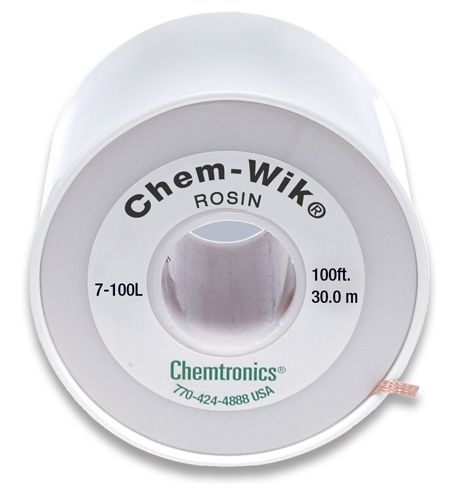 Chemtronics 7-100L Chem-Wik Desoldering Braid, 100' GREEN – Fosco Connect