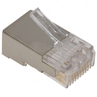 Mod Plug 8 Position 8 Conductor Shielded For 24 Or 26 AWG Solid Round ...