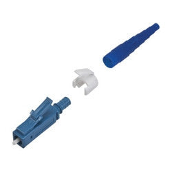 LC Connector, Single-mode (OS2), ceramic ferrule, blue housing, white ...