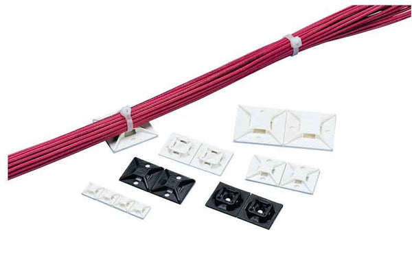 4-Way Adhesive Backed Cable Tie Mount Acrylic Outd/High Temp 1" X 1" X ...