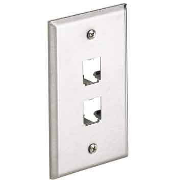 Single-Gang Stainless Steel With Label, 2 Port – Fosco Connect