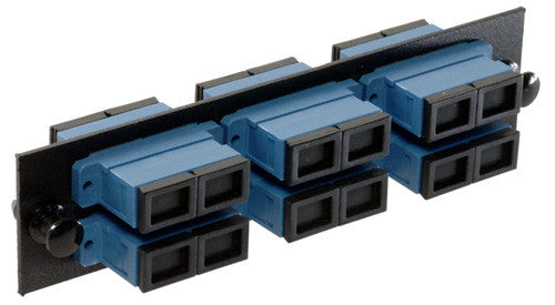 6 Pack Duplex SC (12 port) Adapter Panel (Single Mode - Loaded - Blue ...