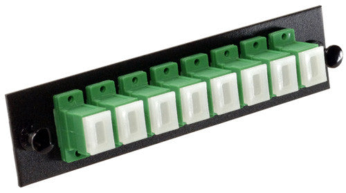8 Pack SC/APC Adapter Panel (Single Mode - Loaded - Green Adapters ...