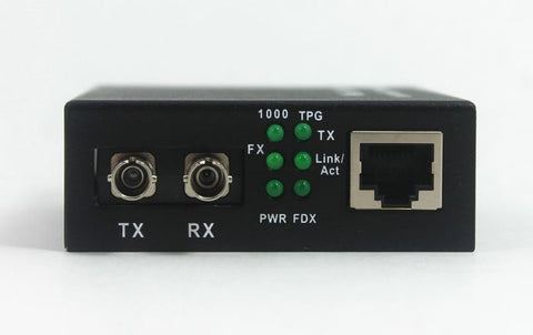 Media Converter ST Singlemode 10/100/1000 Base-T/TX to 1000 Base-FX 2k ...