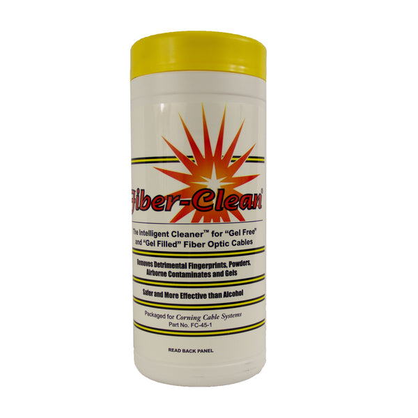 Corning FC-45-12 Fiber Clean for Cleaning Fiber Components 45 Wipes (1 ...