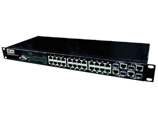 24-port 10/100/1000BASE-T managed switch and four dual-speed 100/1000 ...