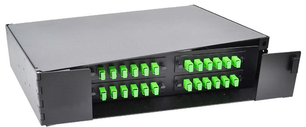 2RU Swing Out Patch Panel - Holds 4x Connector Panels – Fosco Connect