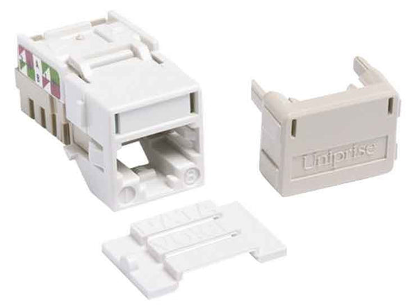 1-Port Mod Jack 8W8P 110 T568A/B CAT6A IP10, White – Fosco Connect