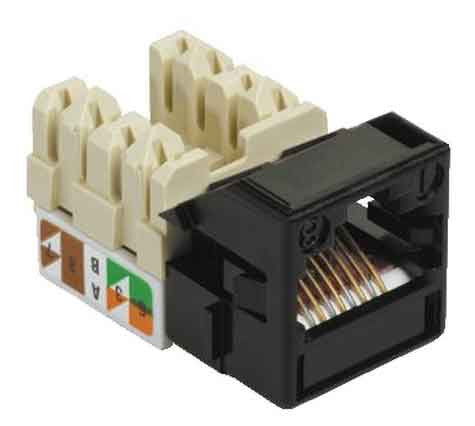 1-Port Mod Jack 8W8P 110 T568A/B CAT5e IP1, Black – Fosco Connect