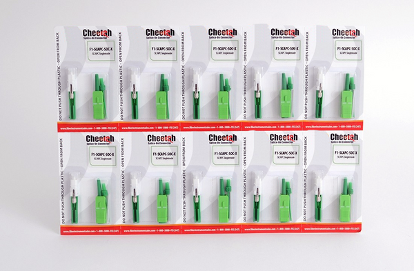 Cheetah SC/APC Single Mode Splice-On Connector 900μm Green - Blister P ...